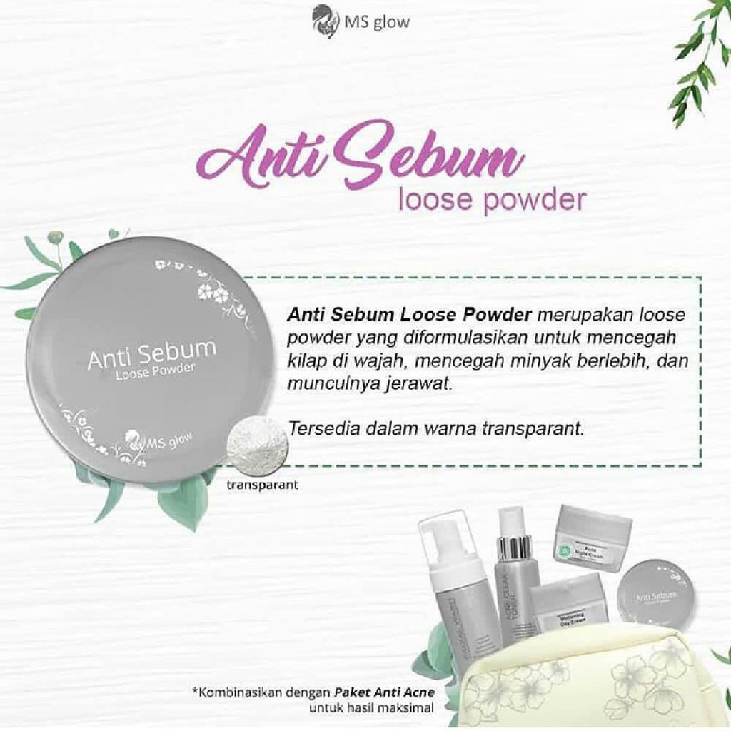 Jual ANTI SEBUM LOOSE POWDER MS GLOW | Shopee Indonesia