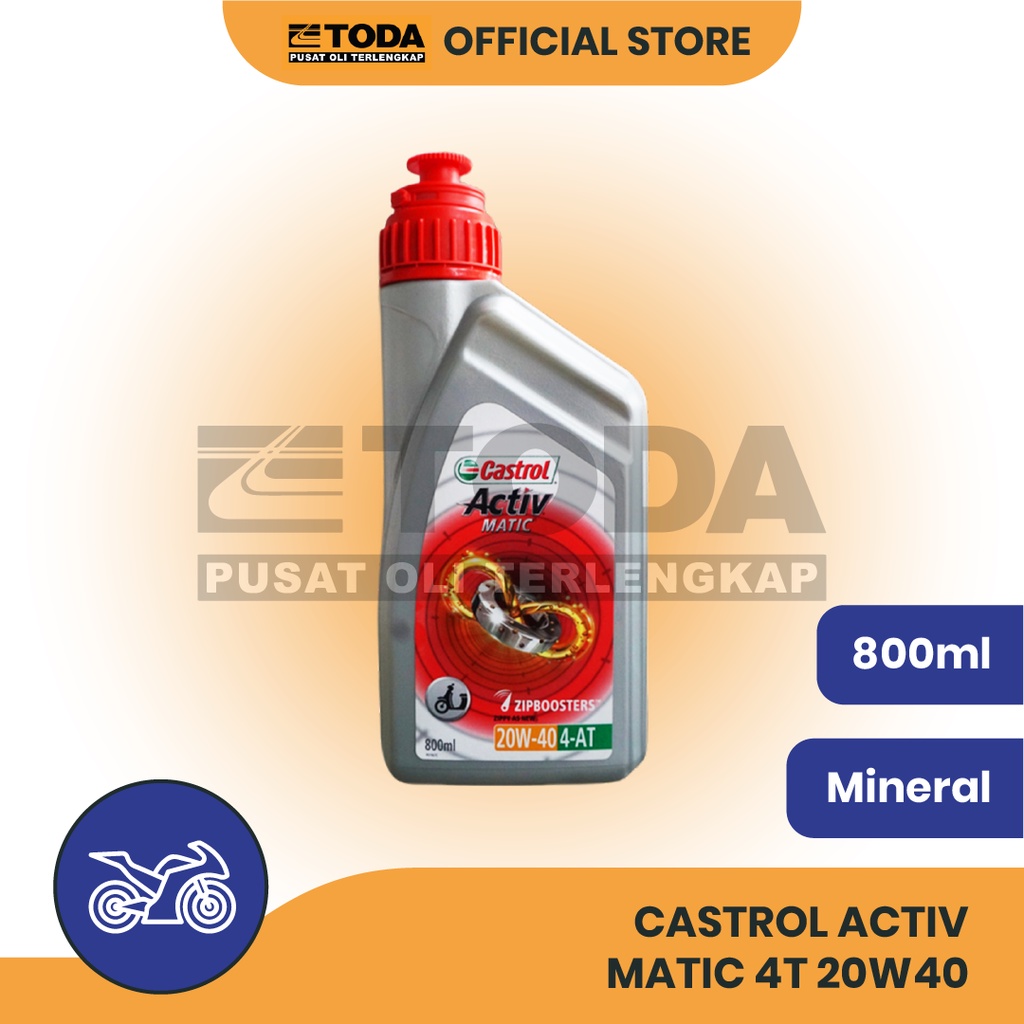 Jual Oli Castrol Activ Matic 4T 20W40 800ml Original - Oli Motor Matic ...