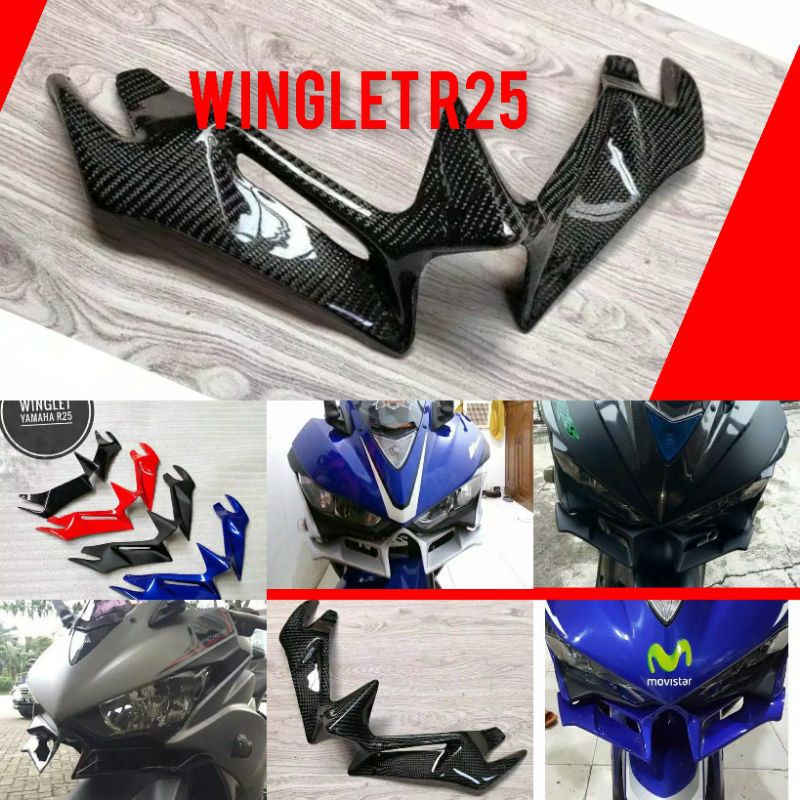 Jual WINGLET R25.KUMIS LAMPU YAMAHA R25 CARBON.WINGLET YAMAHA R25 ...