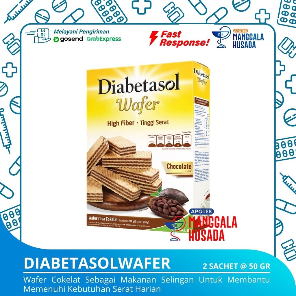 Jual DIABETASOL WAFER PERBOX (2 SACHET @50 GR) | Shopee Indonesia