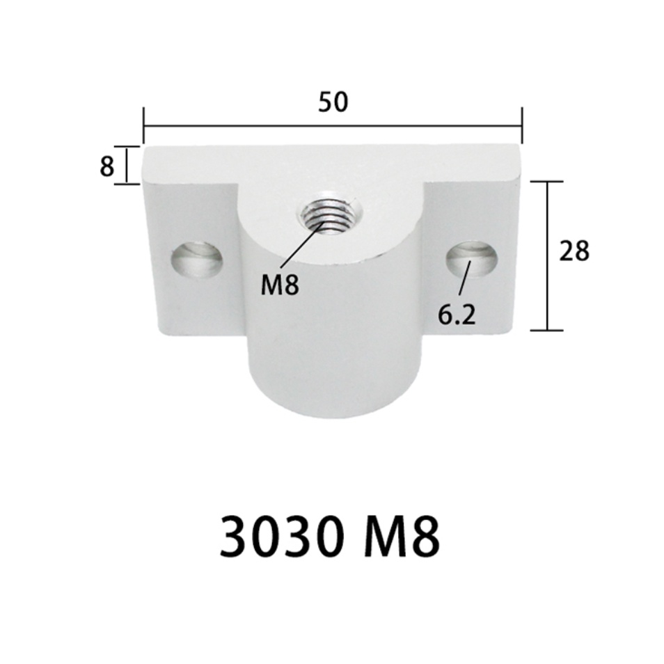 Jual Kaki Dudukan Aluminum Profile Fixed Bracket Foot Connector 2020 3030 4040 M8 adjustor ...