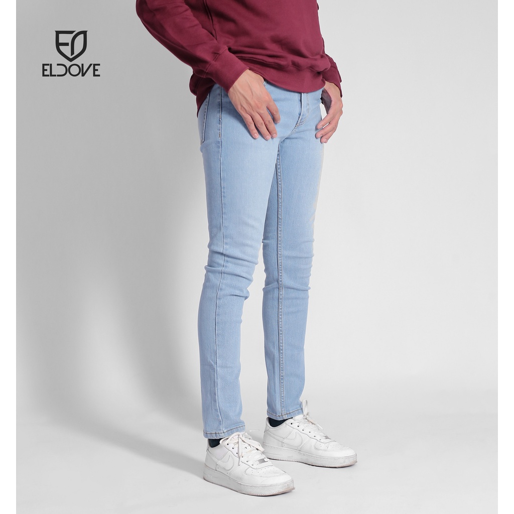 Jual Eldove Denim Jeans Stretch Light Blue 2027 | Shopee Indonesia