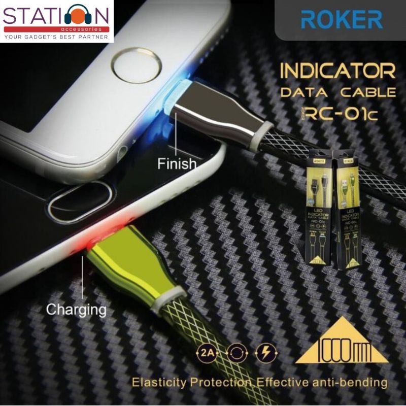 Jual KABEL DATA ROKER RC-01C INDICATOR IPHONE | Shopee Indonesia