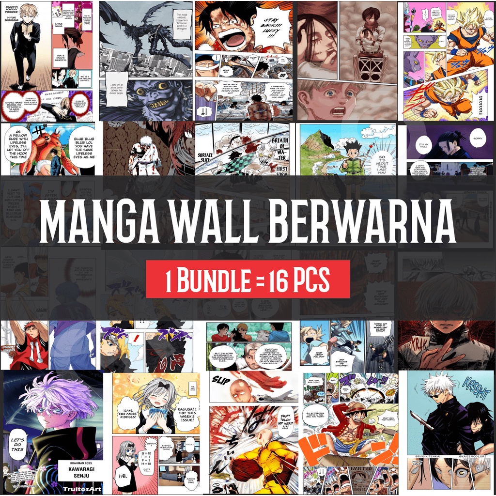 Jual Poster Anime Manga Wall Berwarna Paket Dekorasi Dinding Komik ...