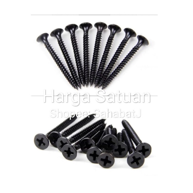 Jual Skrup Gypsum 6x1 1/2 / skrup 4cm / sekrup 6x1,5 inch / baut gypsum 4 cm | Shopee Indonesia