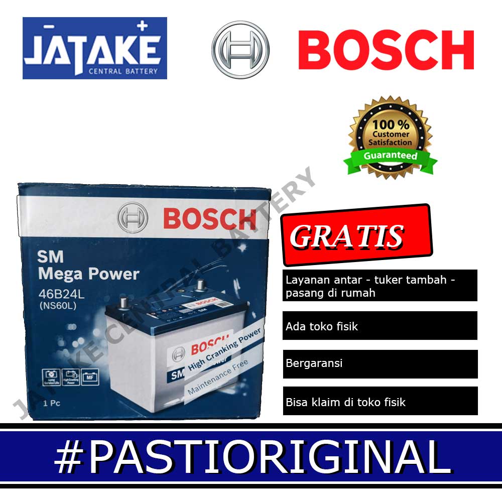 Jual Aki kering Ns60LS Bosch Battery SM Mega Power 12v 45AH Mobil Honda Civic CRV HRV Odyysey ...