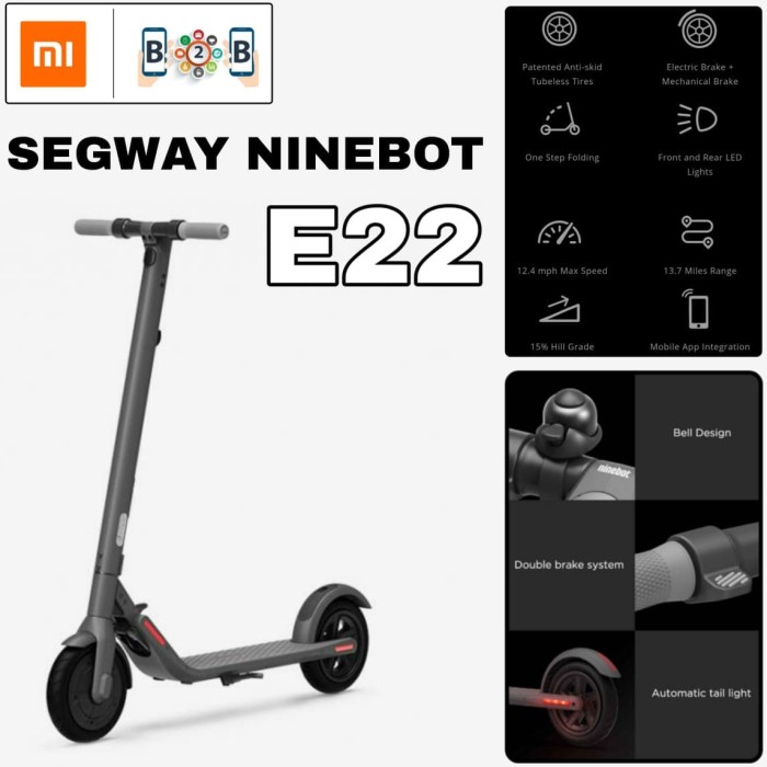 Jual NINEBOT E22 KickScooter - Segway Electric Scooter Kick Scooter ...