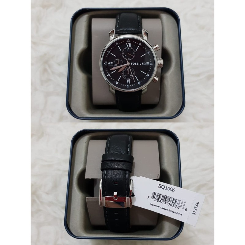 Jual jam fossil original leather watch black bq1006 | Shopee Indonesia