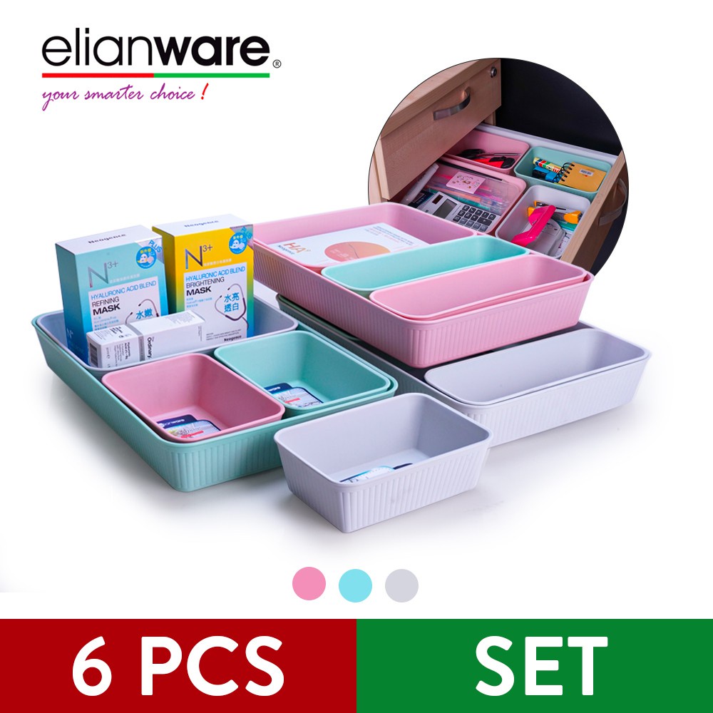 Jual Elianware 1Pc/6Pcs Set Multifunctional Storage Tray DIY Creative ...