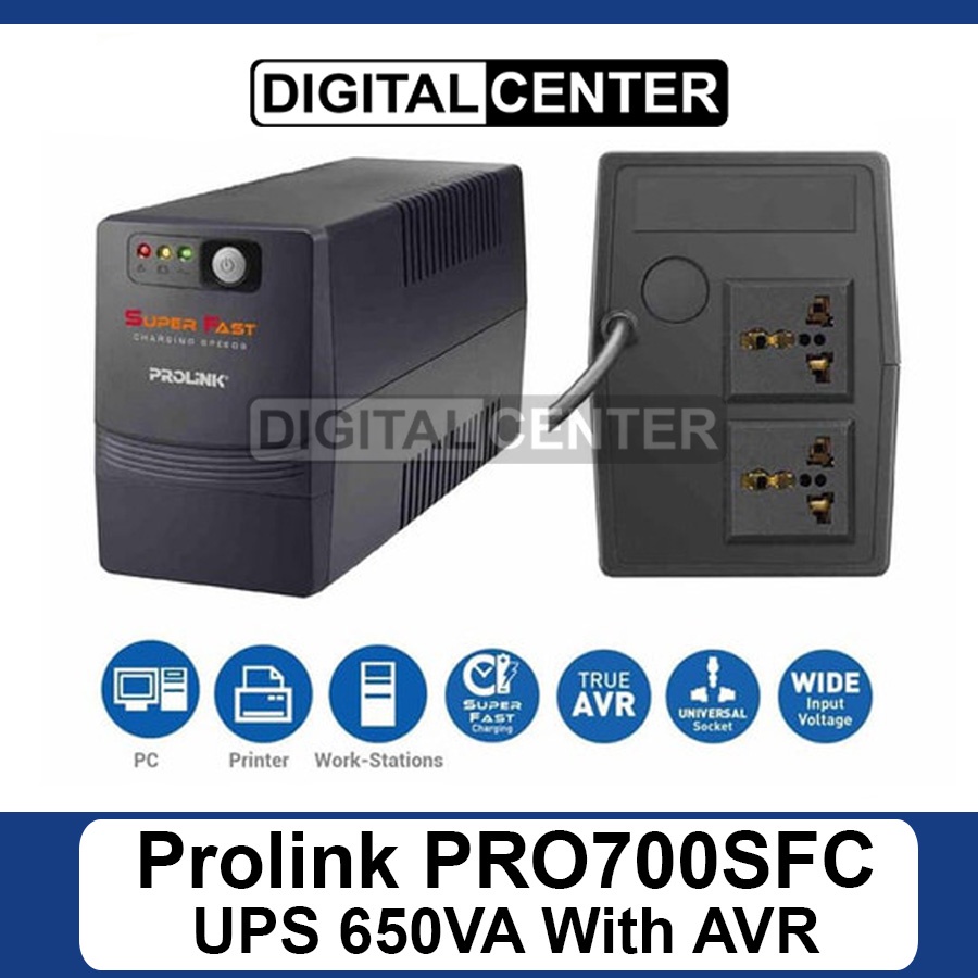 Jual UPS Prolink Pro 700SFC + Stabilizer / UPS Pro link Pro700 SFC 650VA | Shopee Indonesia