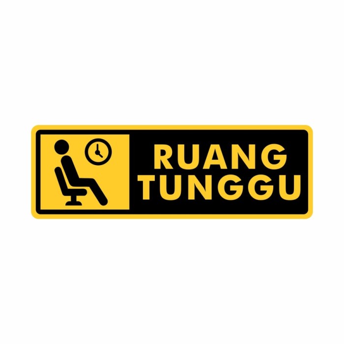 Jual sign Rambu Sign Ruang Tunggu 30cm x 10cm Acrylic akrilik 2mm ...