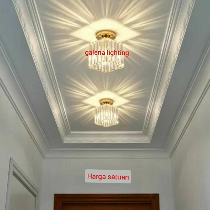 Jual Lampu plafon kristal ruang tamu/ruang tidur/teras tipe 7288/1P GD | Shopee Indonesia