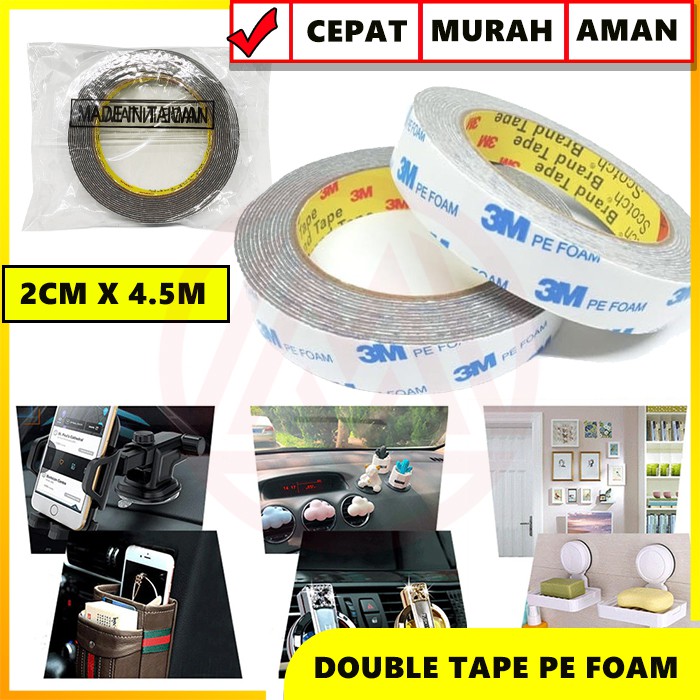 Jual DOBLE TAPE 3M PE FOAM ISOLASI BB 20MM X 4.5M / Double tape 3m pe foam 2cm x 4meter | Shopee ...