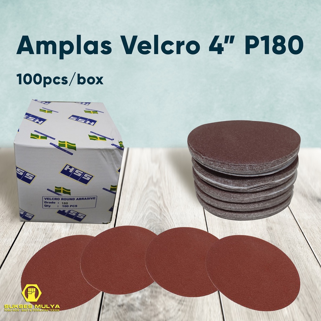 Jual Amplas Bulat 4" Grit 180 Amplas Velcro 4" Amplas Templek Bulat ...