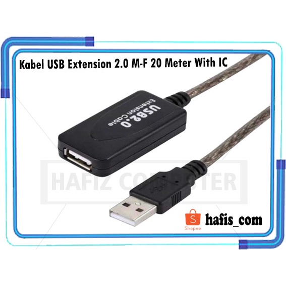 Jual Kabel USB Extension 2.0 M-F 20 Meter With IC | Shopee Indonesia
