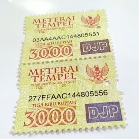 Jual Materai Meterai Tempel Edisi Lama Asli 3000 tahun 2009 2010 2011 ...
