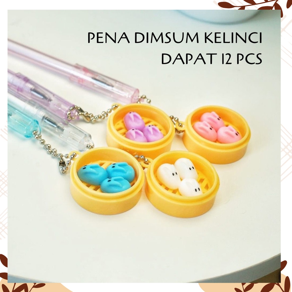 Jual PEN DIMSUM KELINCI DAPAT 12 PCS PENA BOLPEN BALLPOINT KARAKTER ...