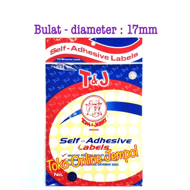 Jual BULAT 17mm no.115 Label Tom and Jerry stiker Jerry sticker labels ...