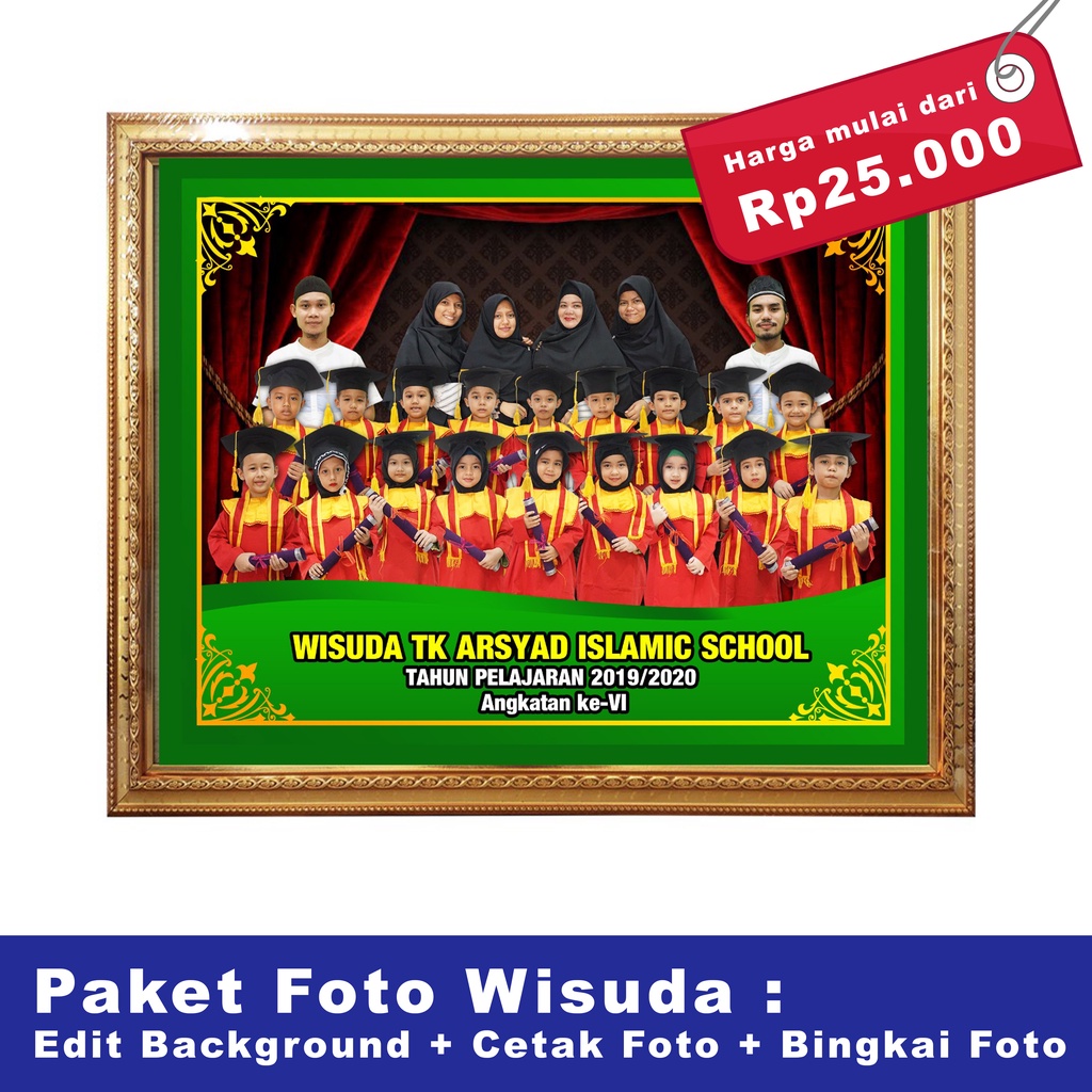 Jual PAKET FOTO WISUDA EDIT + CETAK + BINGKAI BISA RIQUEST BACKGROUND ...