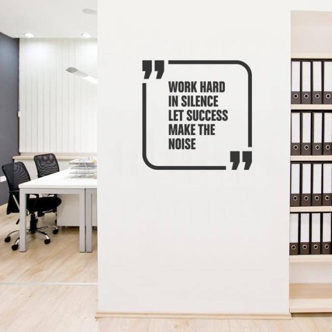 Jual Stiker Work Hard Silence Dinding Kaca Tembok Kantor Kamar Wall ...