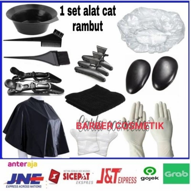 Jual paket alat cat rambut salon sisir cat kuas cat mangkok cat sarung ...