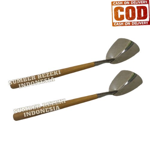 Jual Sodet Stainless Gagang Kayu / Sutil / Spatula / Sotil Stainless ...
