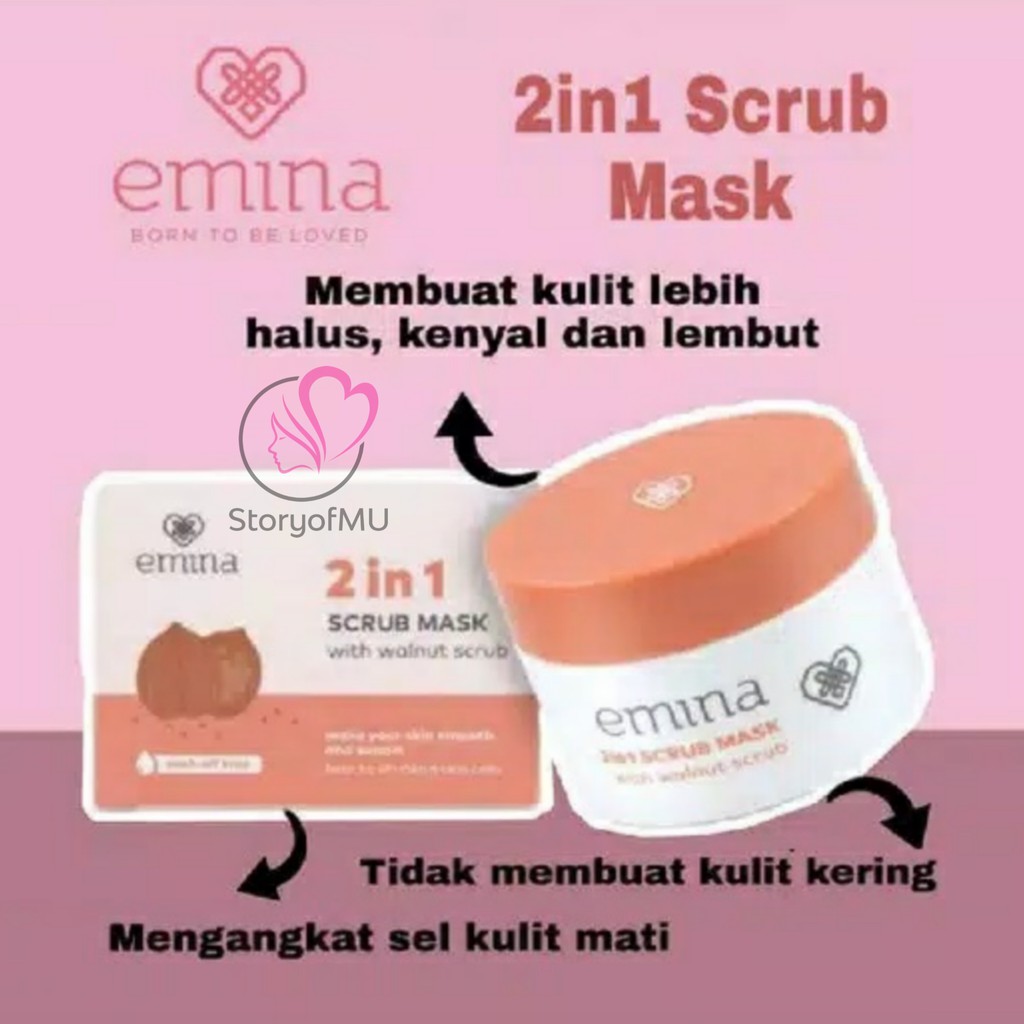 Jual EMINA 2in1 / 2 in 1 Scrub Mask with Walnut Scrub 50ml | Shopee ...