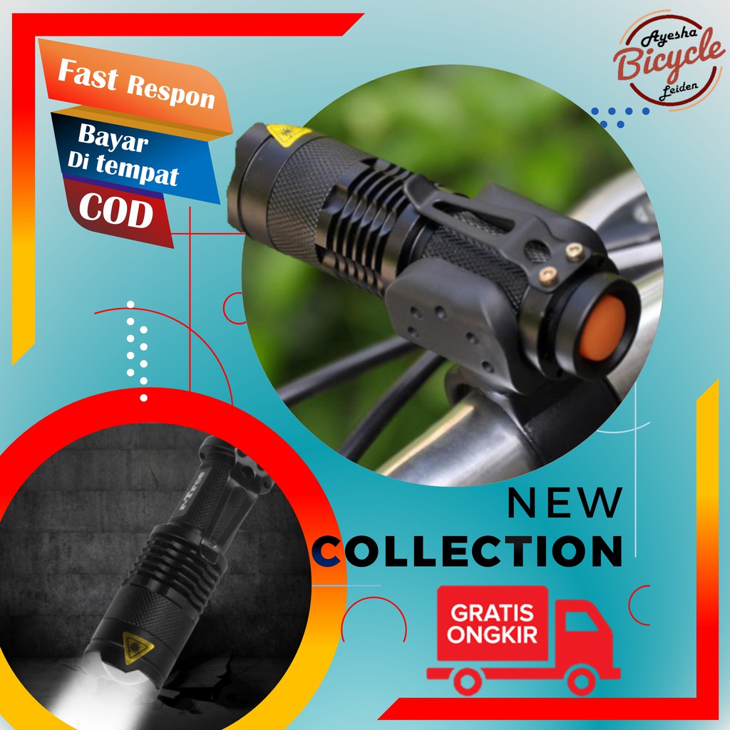 Jual Lampu Sepeda Depan Flash MTB Lipat Gunung Waterproof Anti Air ...