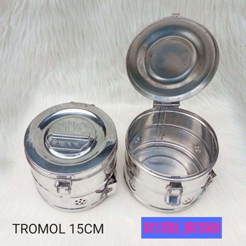 Jual TROMOL 15cm Stainless Steel / Dressing Drum Sterilizer / Tromol ...