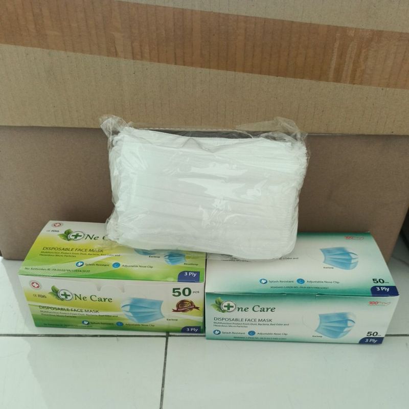 Jual MASKER ONE CARE EARLOOP WARNA PUTIH 3 PLAY 1 BOX ISI 50 PCS BAHAN ...