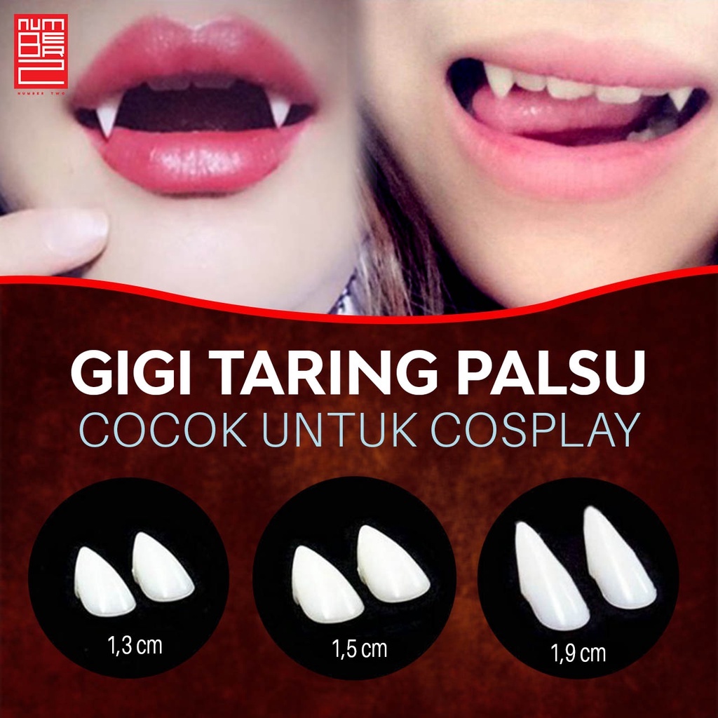 Jual gigi taring palsu fake teeth mainan vampire dracula cosplay zombie serigala | Shopee Indonesia
