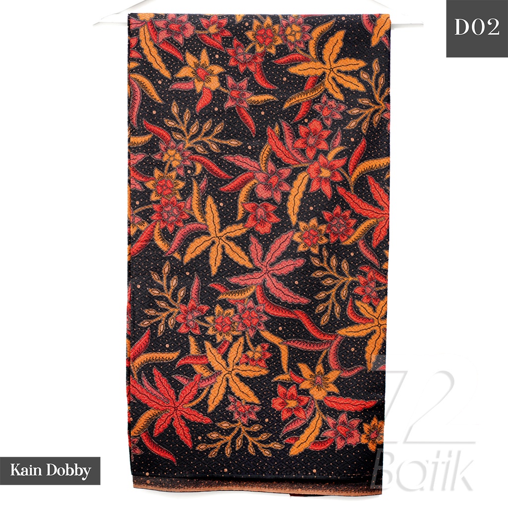 Jual KAIN BATIK PREMIUM Bahan Dobby Motif Kembang Alas Warna Hitam ...
