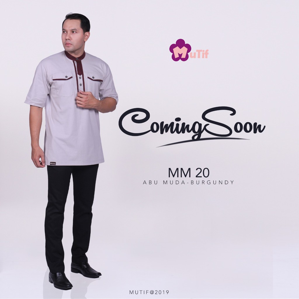 Jual Baju Koko Mutif Man 20 Abu Muda | Shopee Indonesia