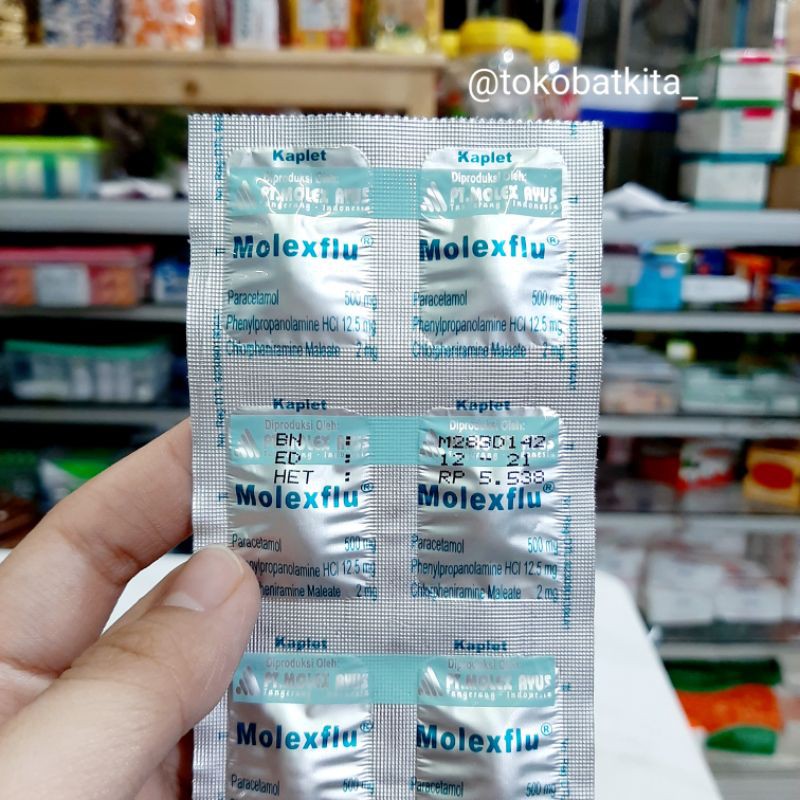 Jual [10 KAPLET] MOLEXFLU / DEMAM HIDUNG TERSUMBAT BERSIN-BERSIN ...