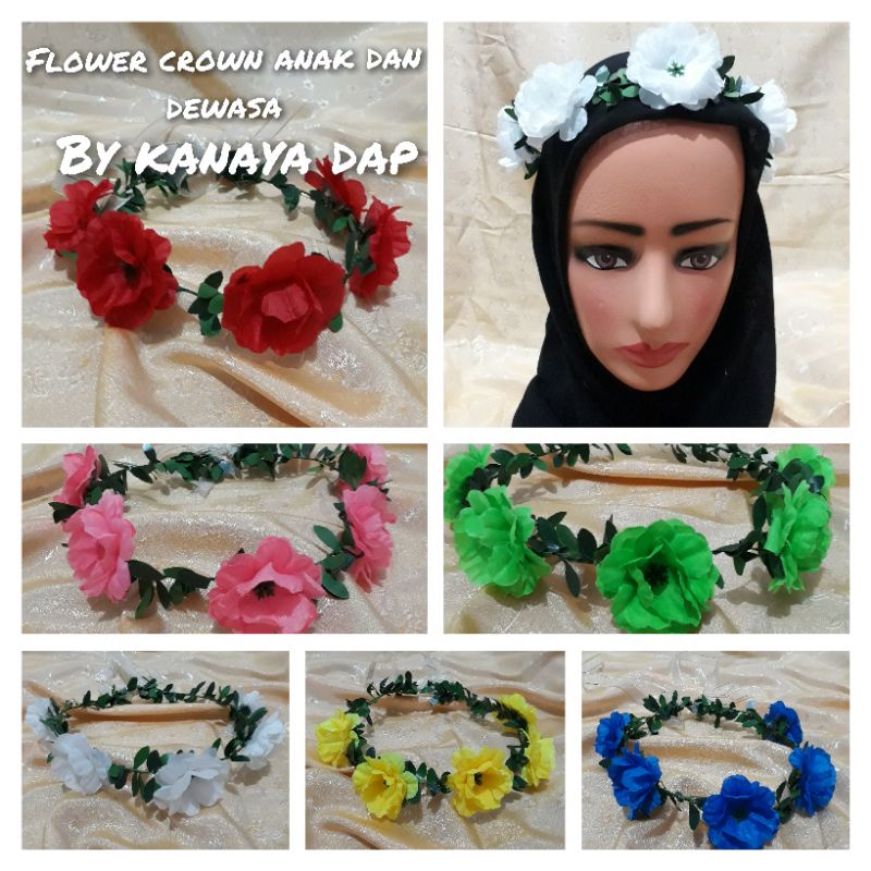 Jual Mahkota Bunga Flower Crown Cantik 6 Warna Bunga Suyok Anak Dan ...