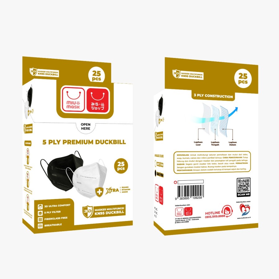 Jual MASKER DUCKBILL MIU MASK MASKER KN95 MIU MASK 5 PLY ISI 4 Pcs ...