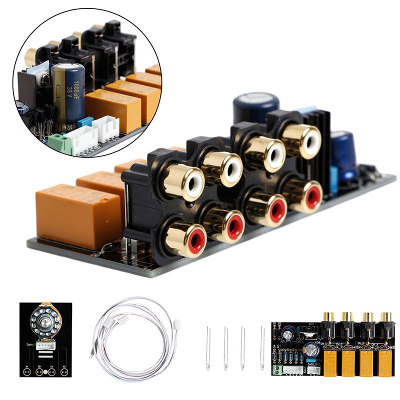 Jual PREORDER Double-sided 4 Channel Stereo Audio Input Signal Selector Relay Board Signal ...