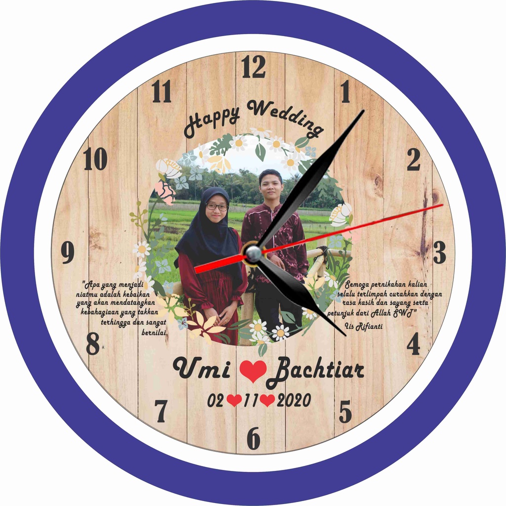 Jual Jam dinding custom foto Custome nama,logo murah bagus costum murah ...