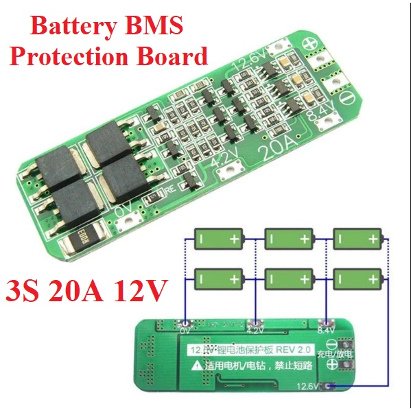 Jual Modul PCB BMS 3S 20A 12V Pelindung Charger Pack Balance Lithium ...