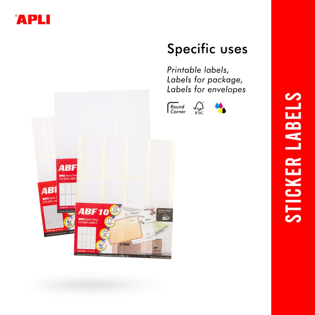 Jual [BMS Balikpapan] Apli Basic Flexy White Labels 10 Sheets | Shopee ...