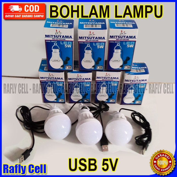 Jual Lampu Bohlam USB Kabel Panjang LED Darurat Gantung Camping Power ...