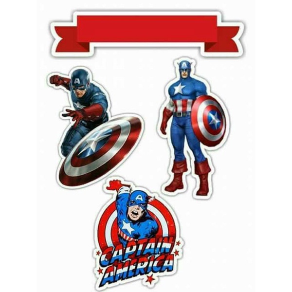 Jual Topper cake kue captain america / kapten amerika free custom nama ...