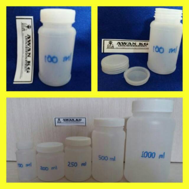 Jual Botol Kapsul 100gram botol kimia 100 gram botol zamzam | Shopee ...