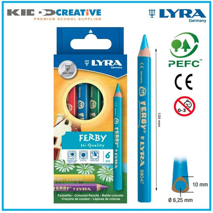 Jual LYRA FERBY COLOUR PENCIL LACQUERED 6 COLS | Shopee Indonesia
