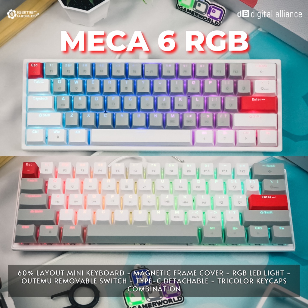 Jual Digital Alliance MECA 6 RGB 60% Outemu Mechanical Gaming Keyboard ...