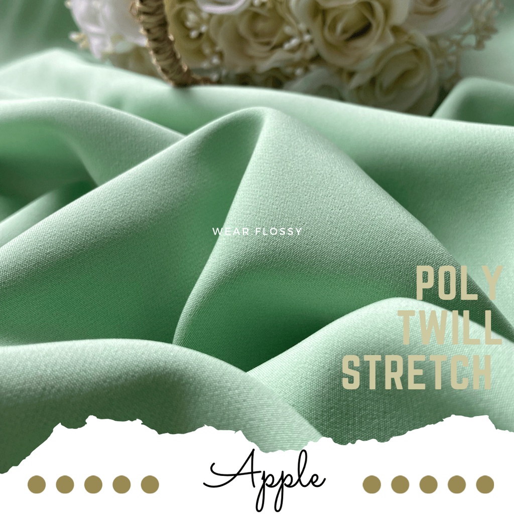 Jual Kain Poly Twill Stretch 1m | Shopee Indonesia