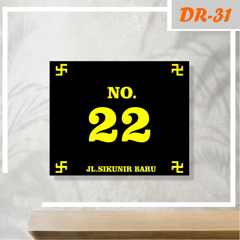 Jual PAPAN NOMOR RUMAH AKRILIK/ACRYLIC SOLID 2 mm MINIMALIS DUA BARIS PEMOTONGAN LASER CUTTING ...