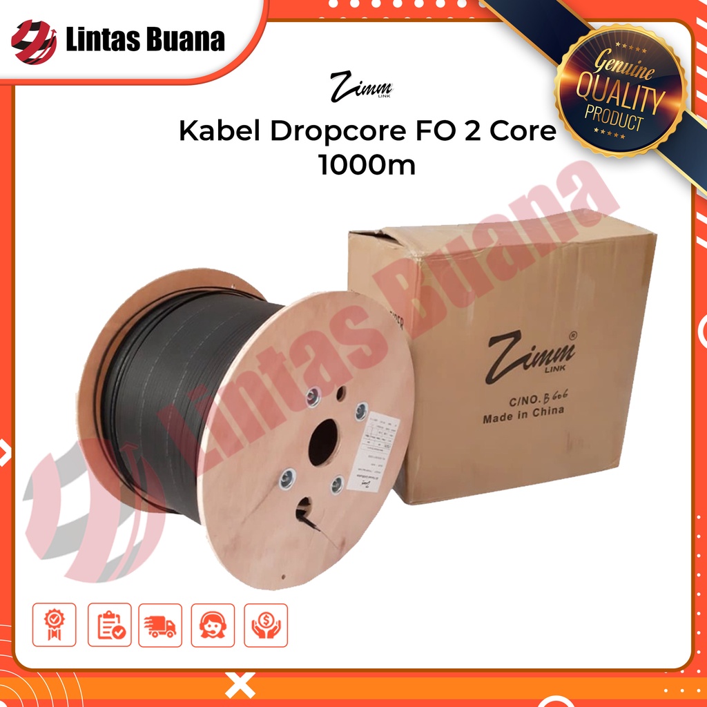 Jual Kabel Dropcore 2 Core 1000 Meter Kabel Fiber Optik 1000m FTTH ...