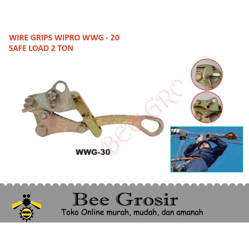 Jual Wire Rop Grips Grip Kapasitas Safe Load 2 Ton Wipro WWG-20 WWG20 ...