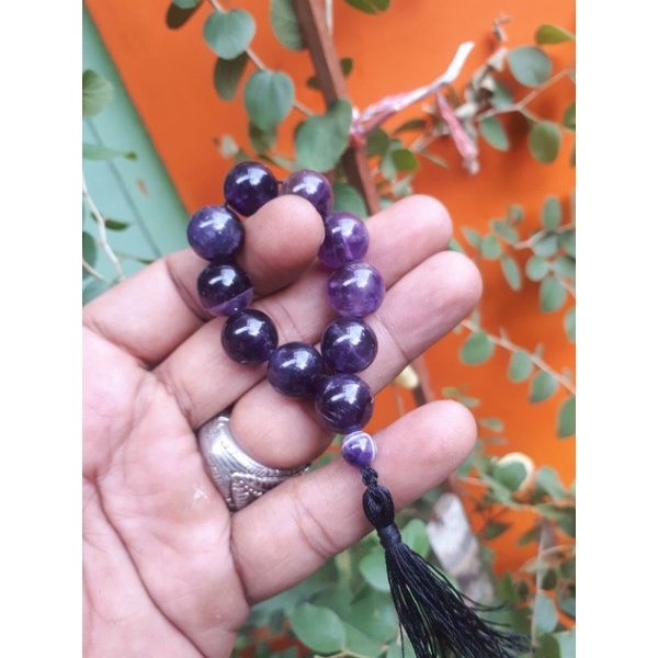Jual tasbih mini batu asli kecubung ungu 12 mm isi 9 butir | Shopee ...
